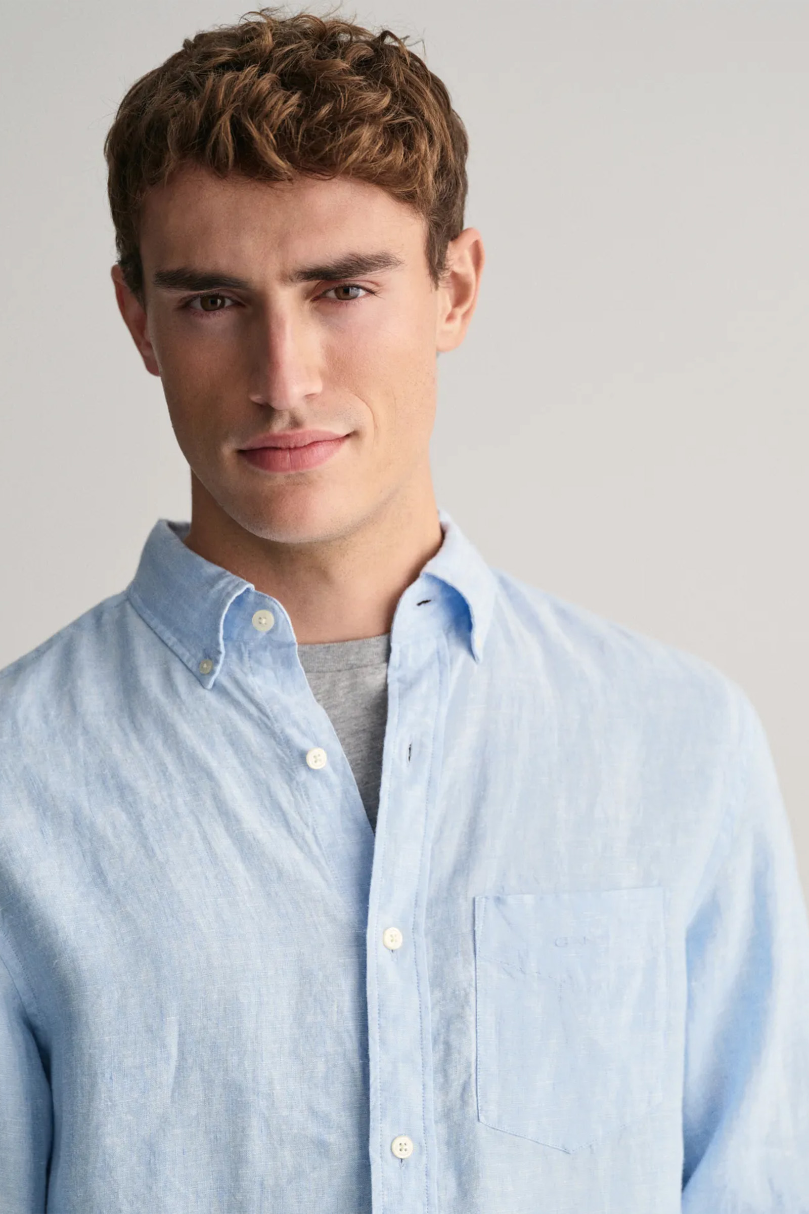 Reg Linen Shirt, Capri Blue | Nyheter fra Gant hos kleins.no